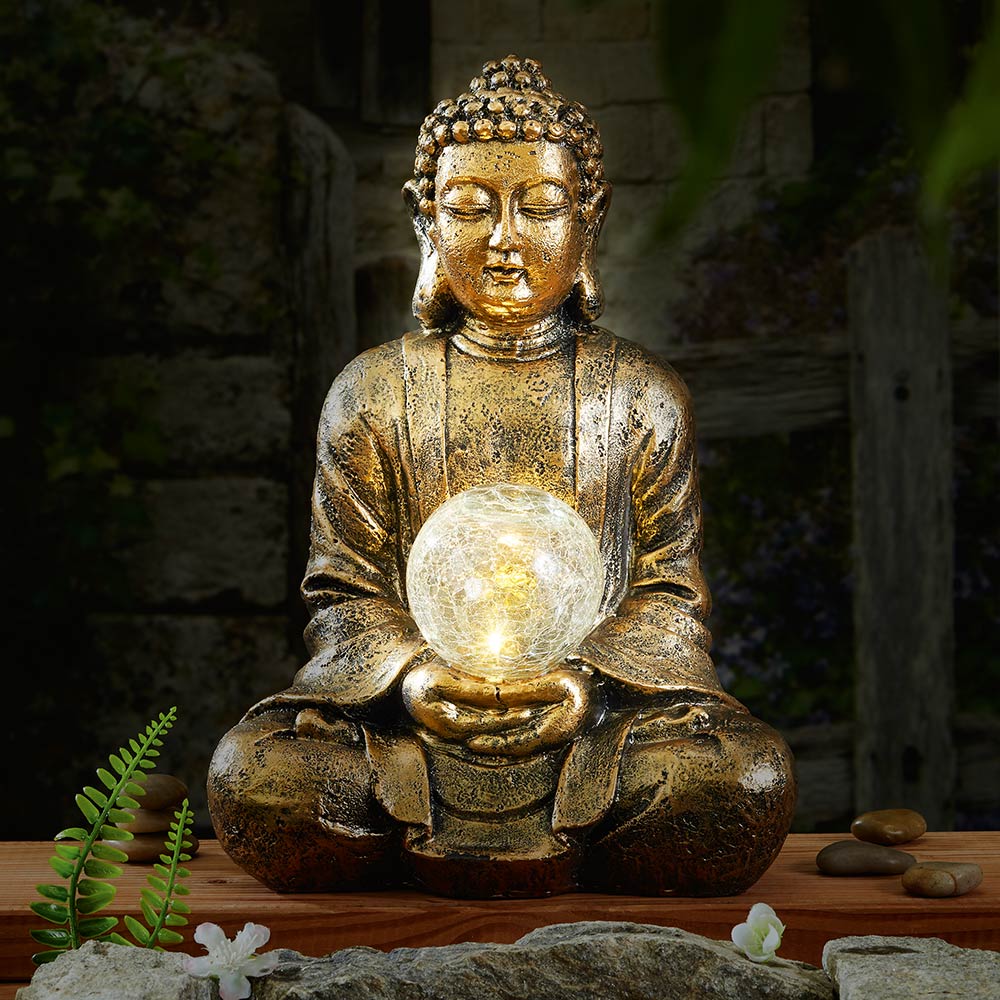 Solar Buddha mit Licht | EUROtops.ch